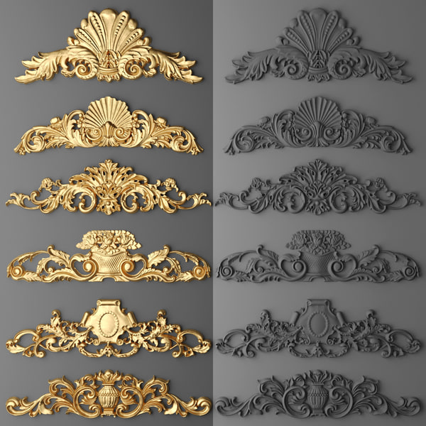 rococo picture frame 3d model