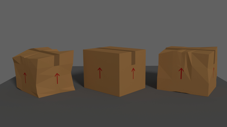 free obj mode selection style cardboard boxes