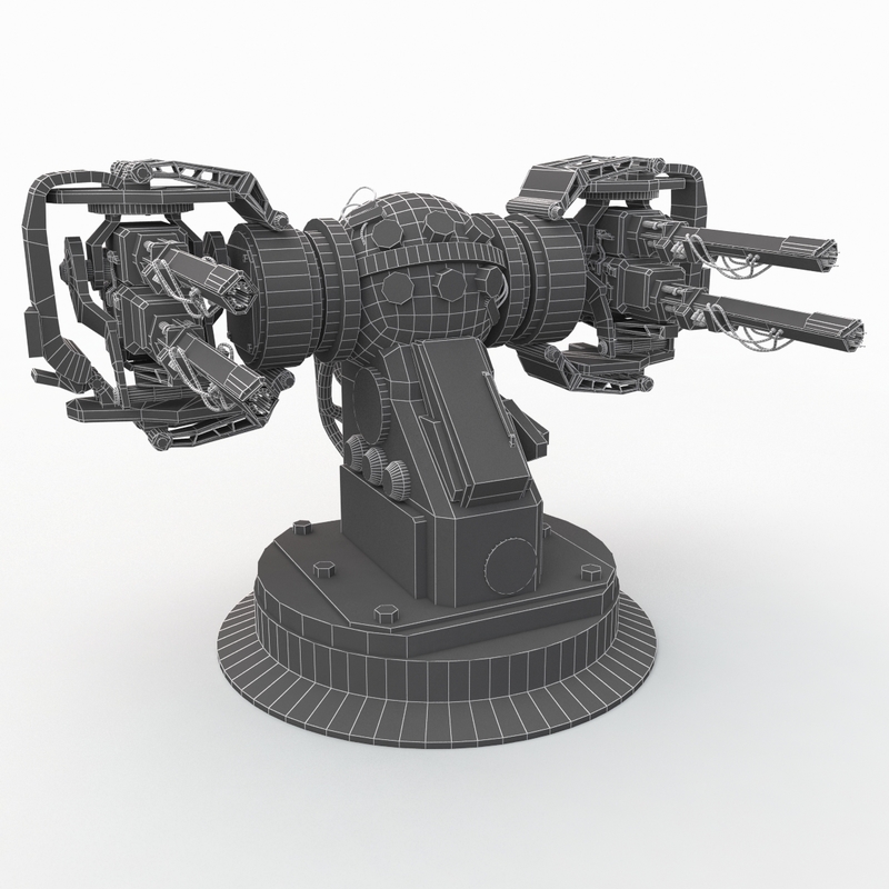 3d plasma turret sci-fi model