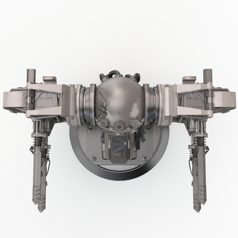 3d plasma turret sci-fi model