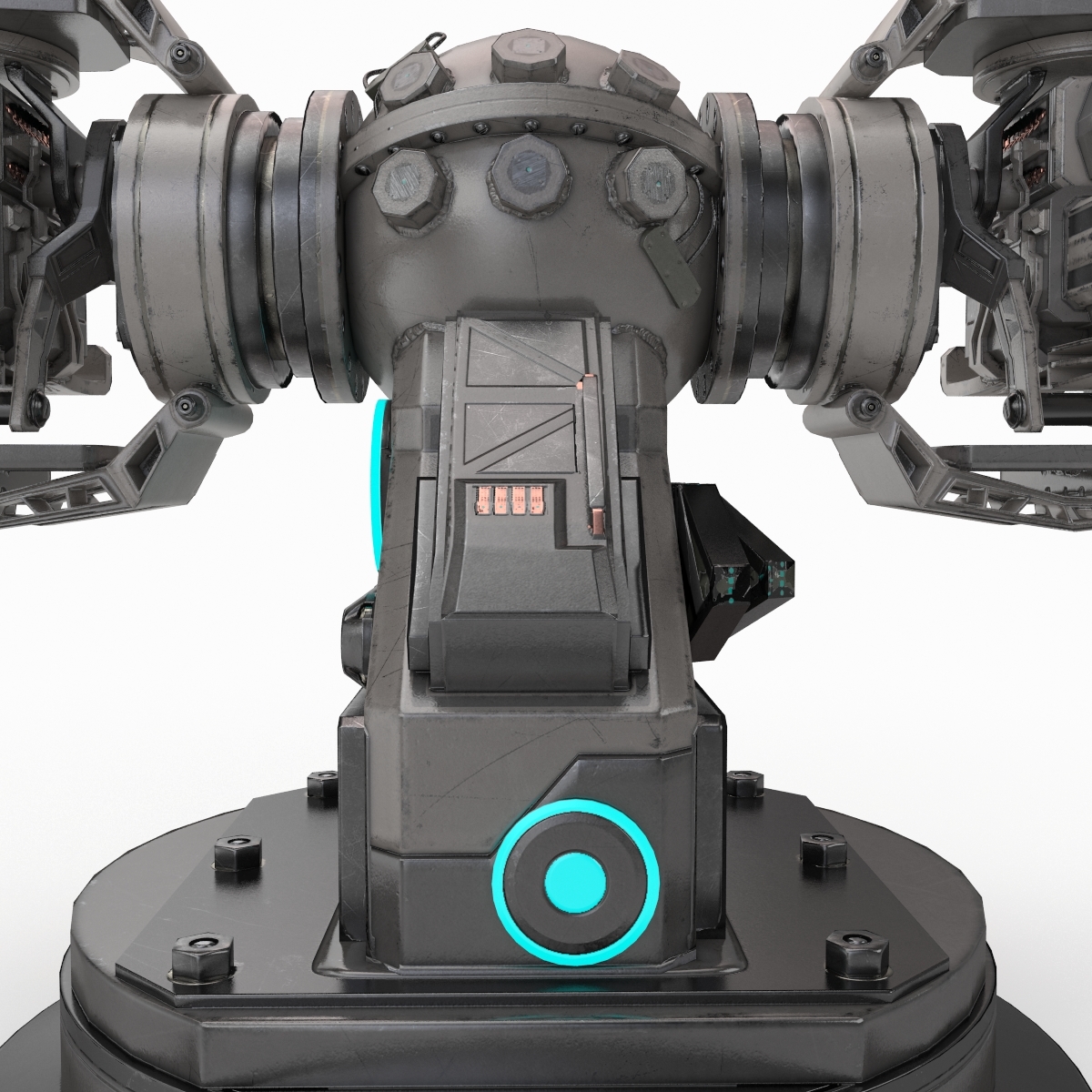 3d plasma turret sci-fi model