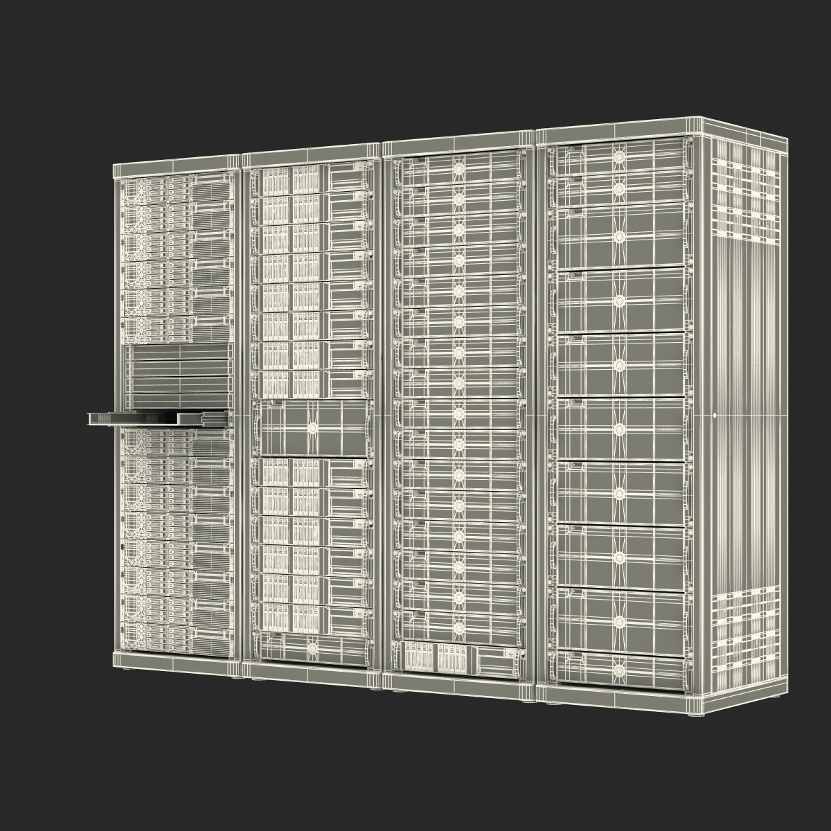 3d model generic server racks set