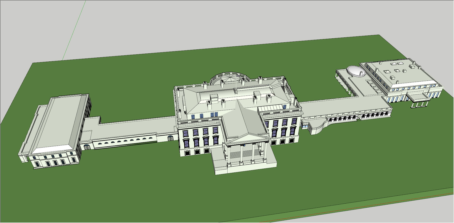 3d white house model