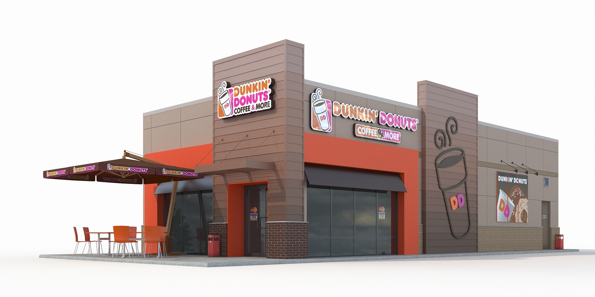 dunkin donuts restaurant 3d max