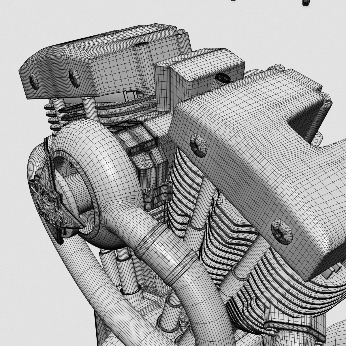 3d model of engine motor motorcycle