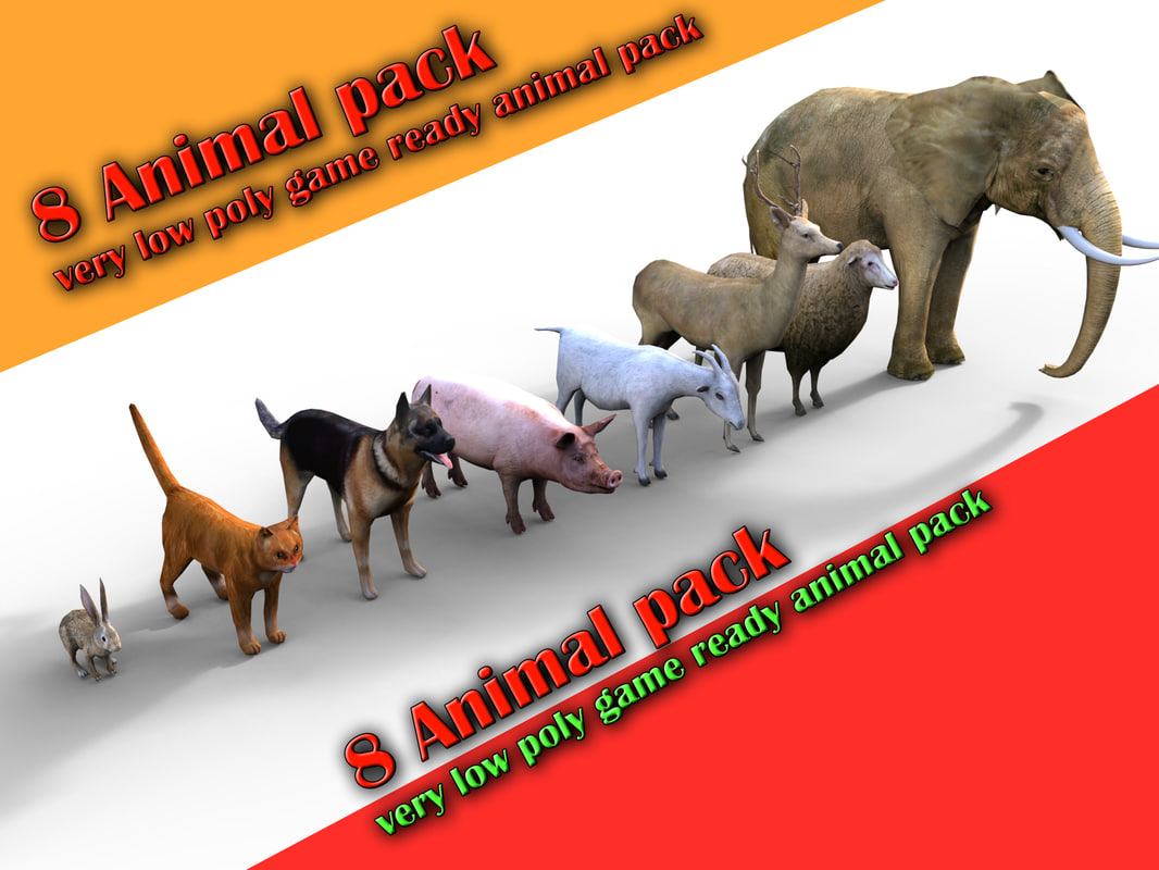 8 animal 3d model