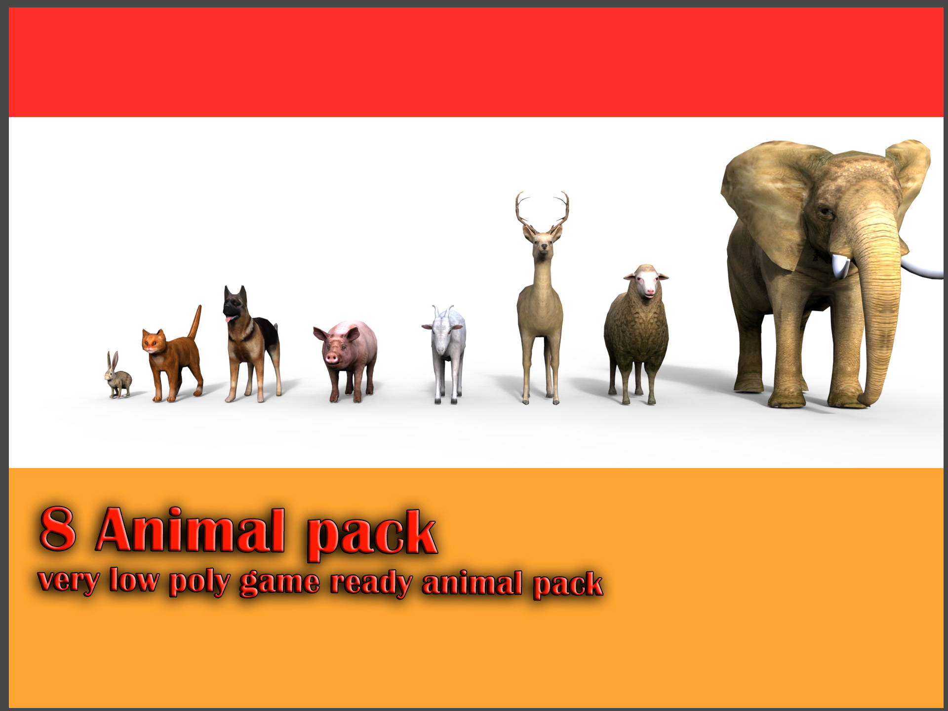 8 animal 3d model