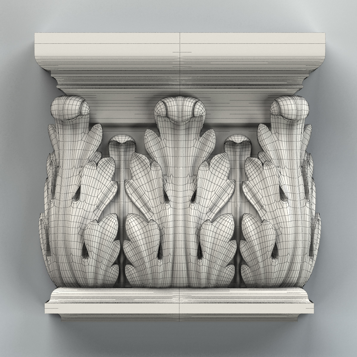 3d model carved column capital