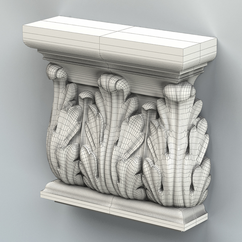 3d model carved column capital