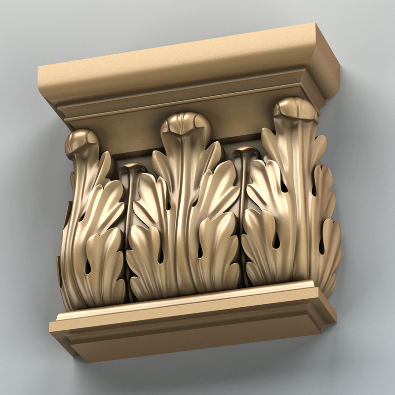 3d model carved column capital