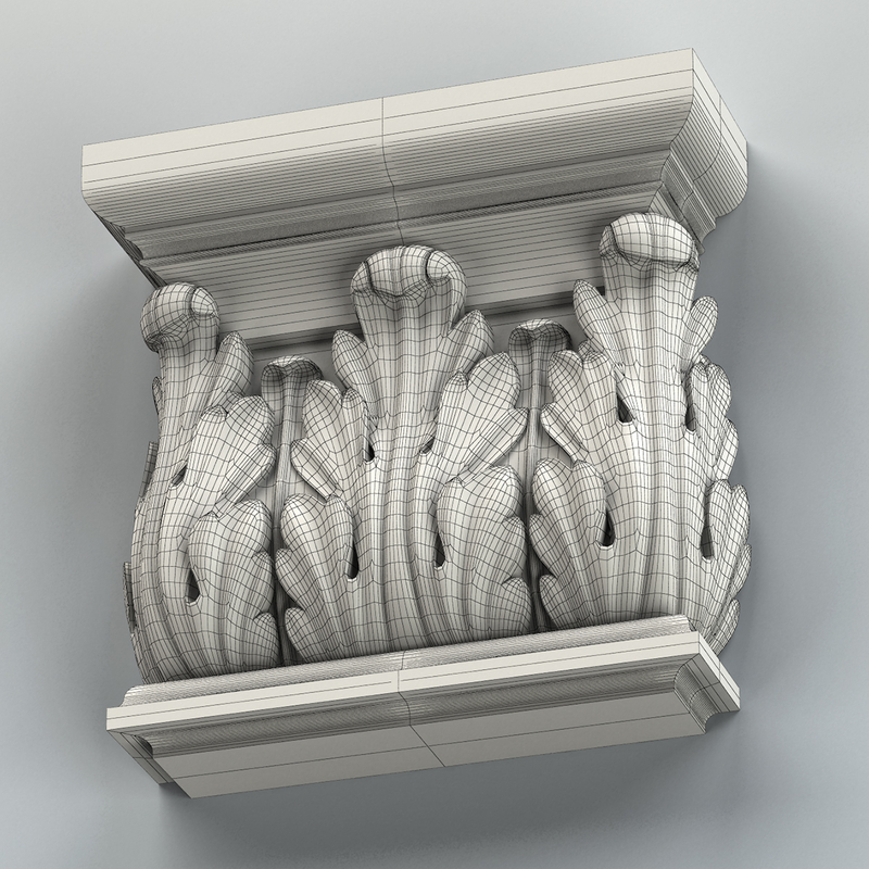 3d model carved column capital