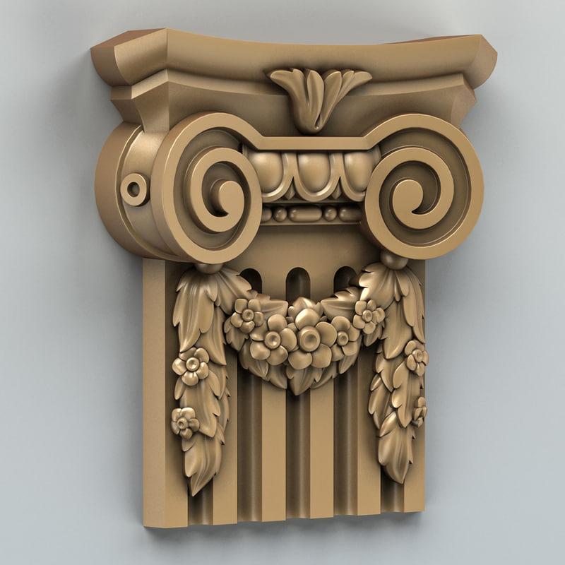3d carved column capital model