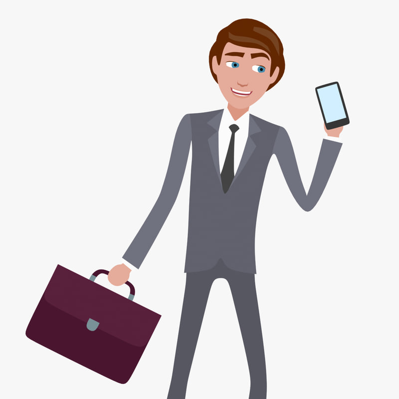 max rigged cartoon 2d business man