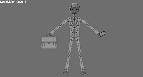 max rigged cartoon 2d business man