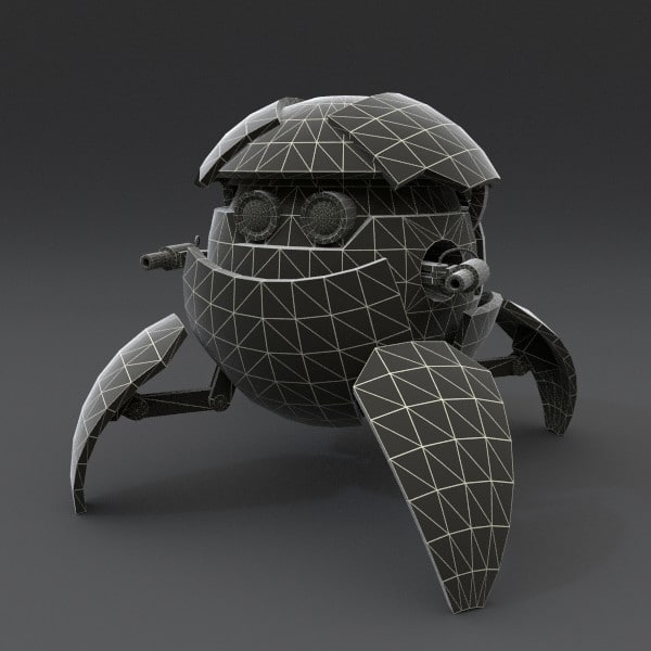 3d rigged sphere robot