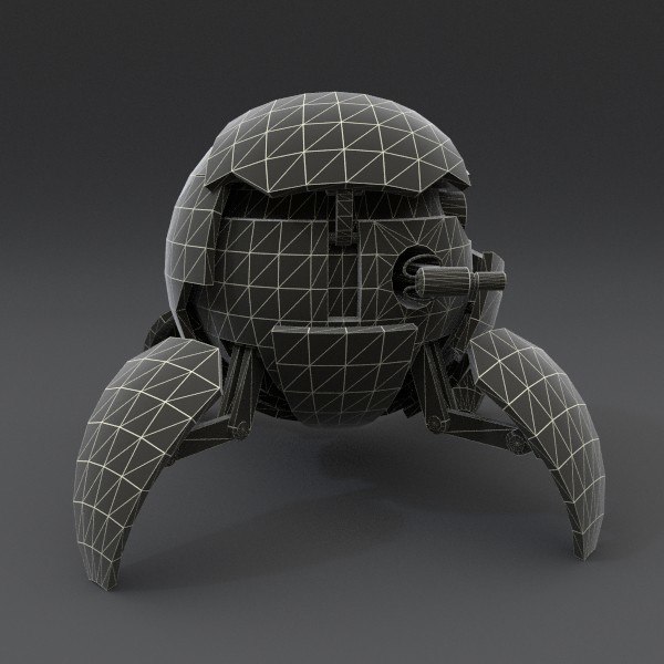 3d rigged sphere robot