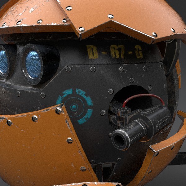 3d rigged sphere robot