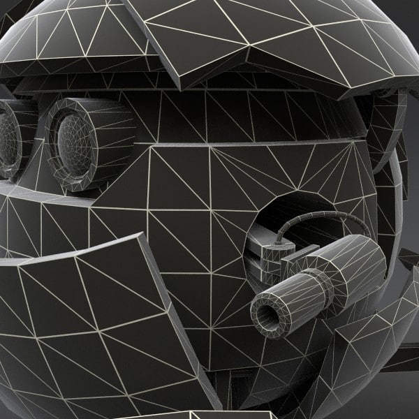 3d rigged sphere robot