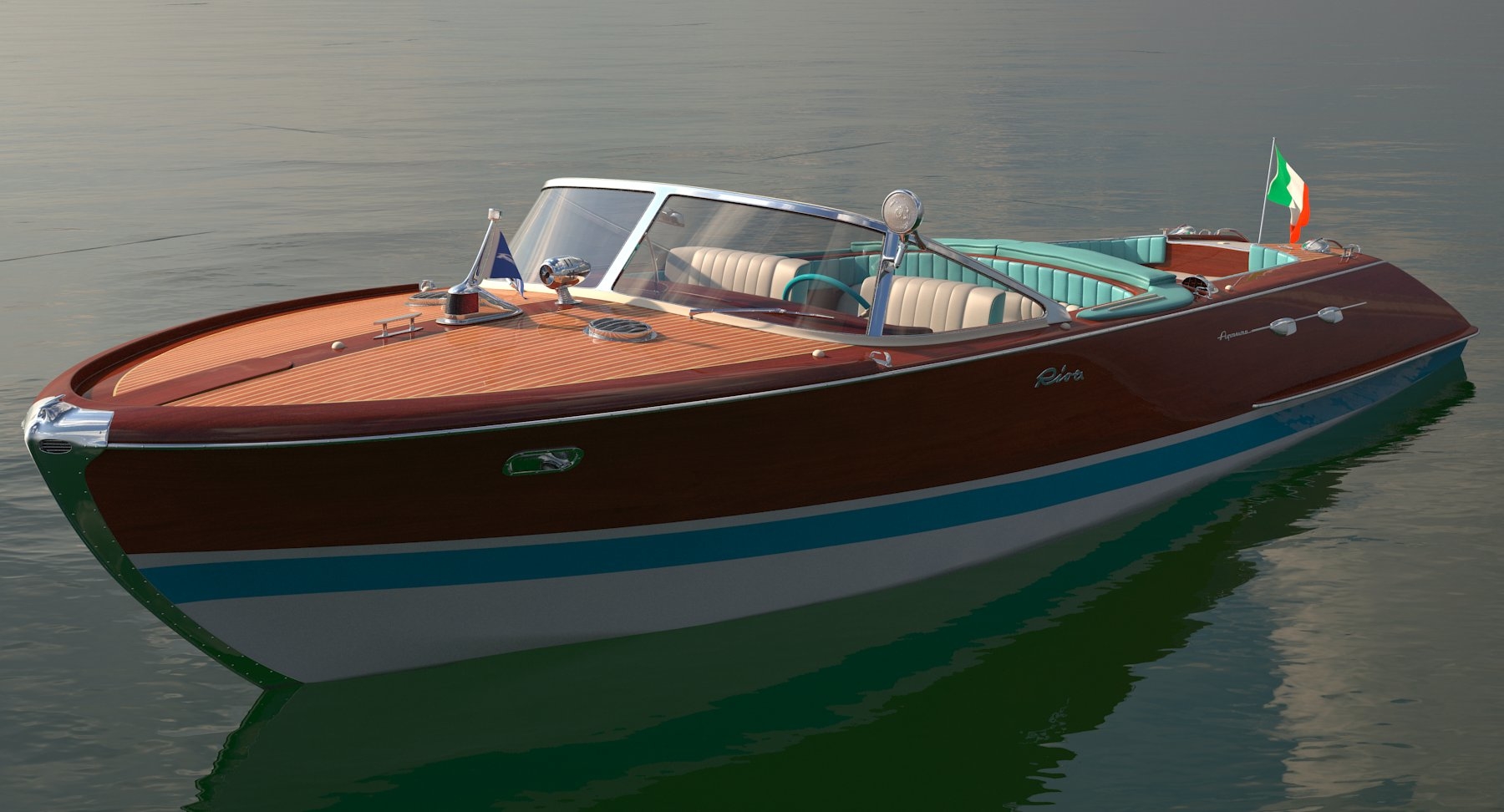 riva aquarama motorboat 3d model