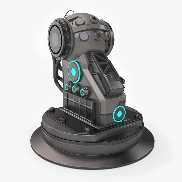 3d model turret base sci-fi