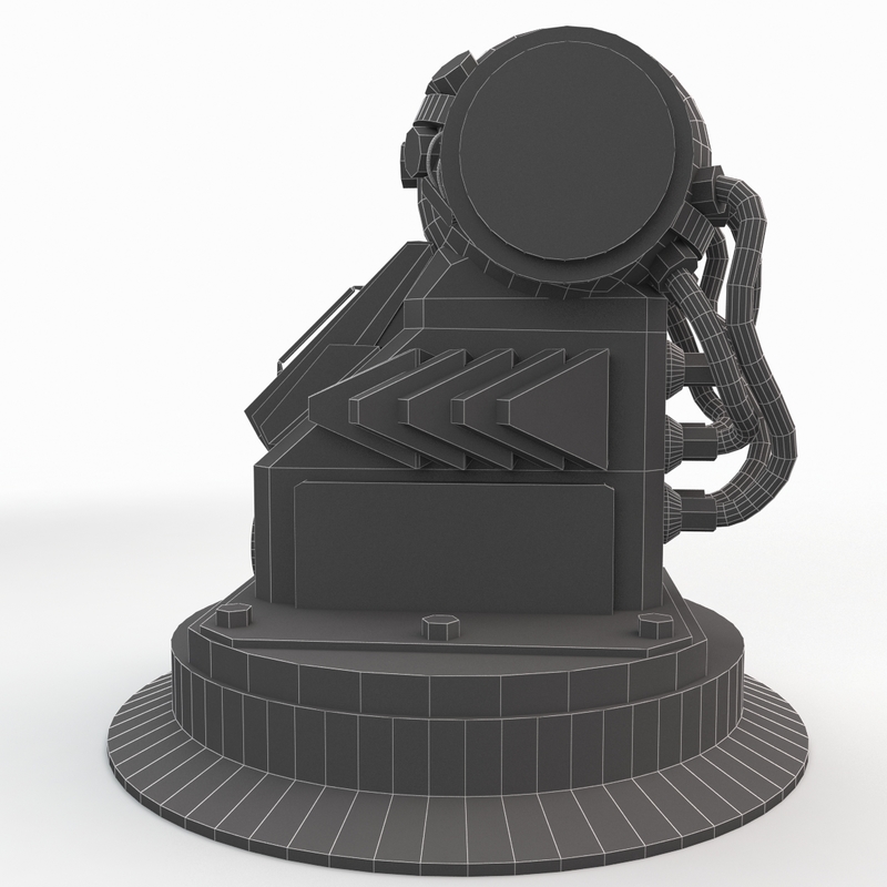 3d model turret base sci-fi