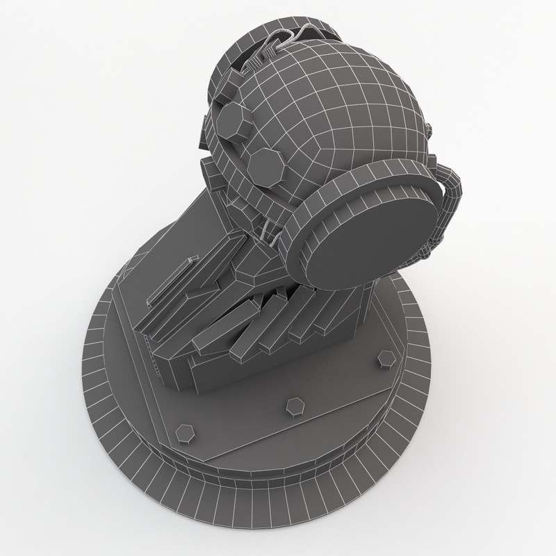 3d model turret base sci-fi