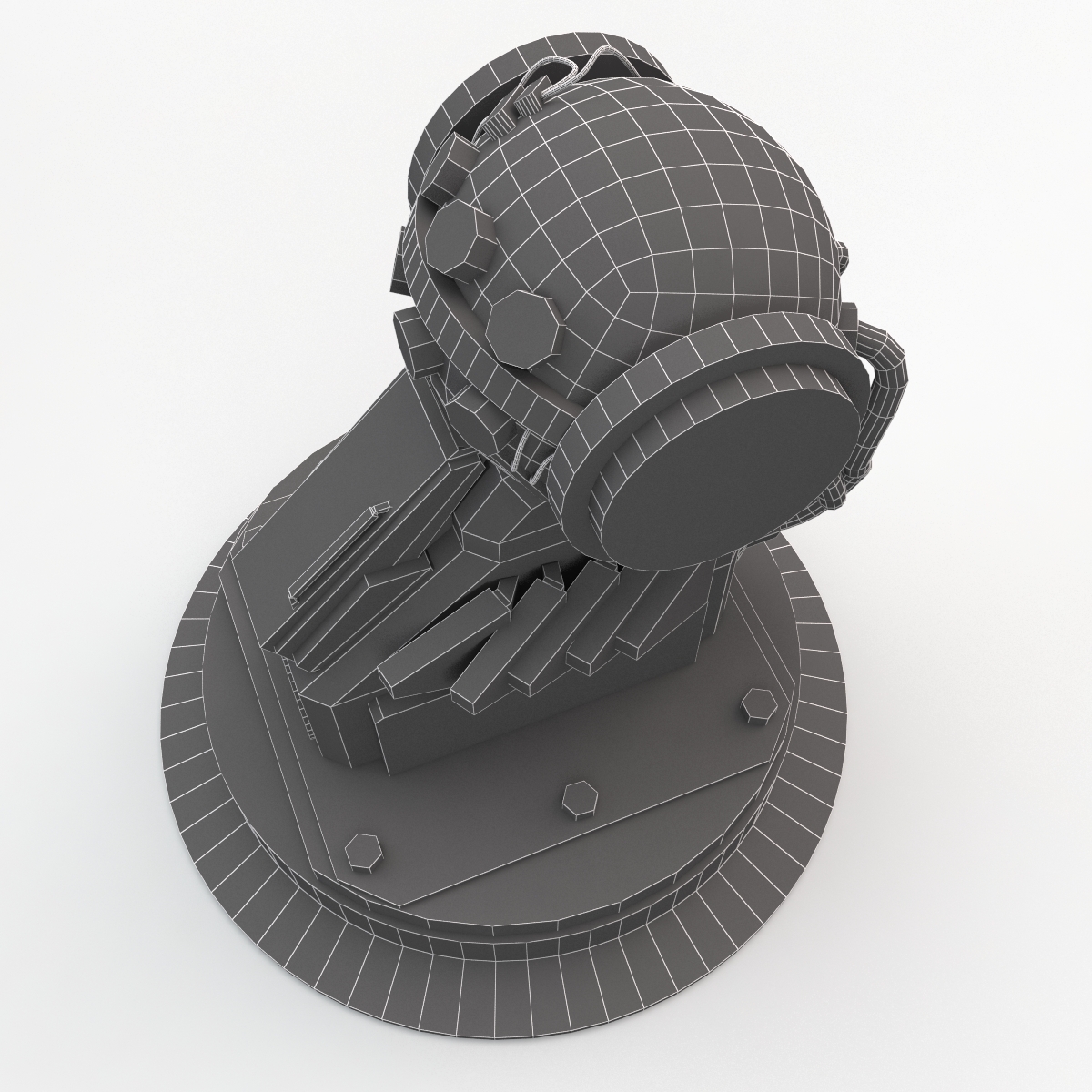 3d model turret base sci-fi