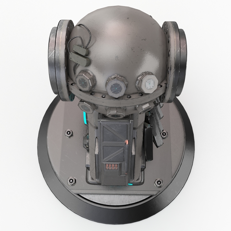 3d model turret base sci-fi