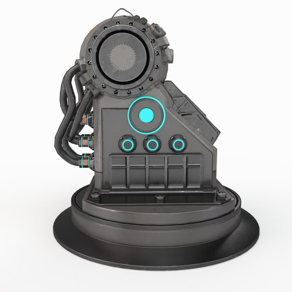 3d model turret base sci-fi
