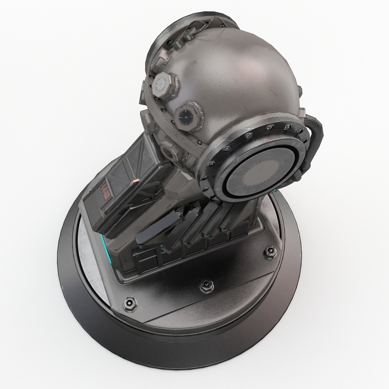 3d model turret base sci-fi