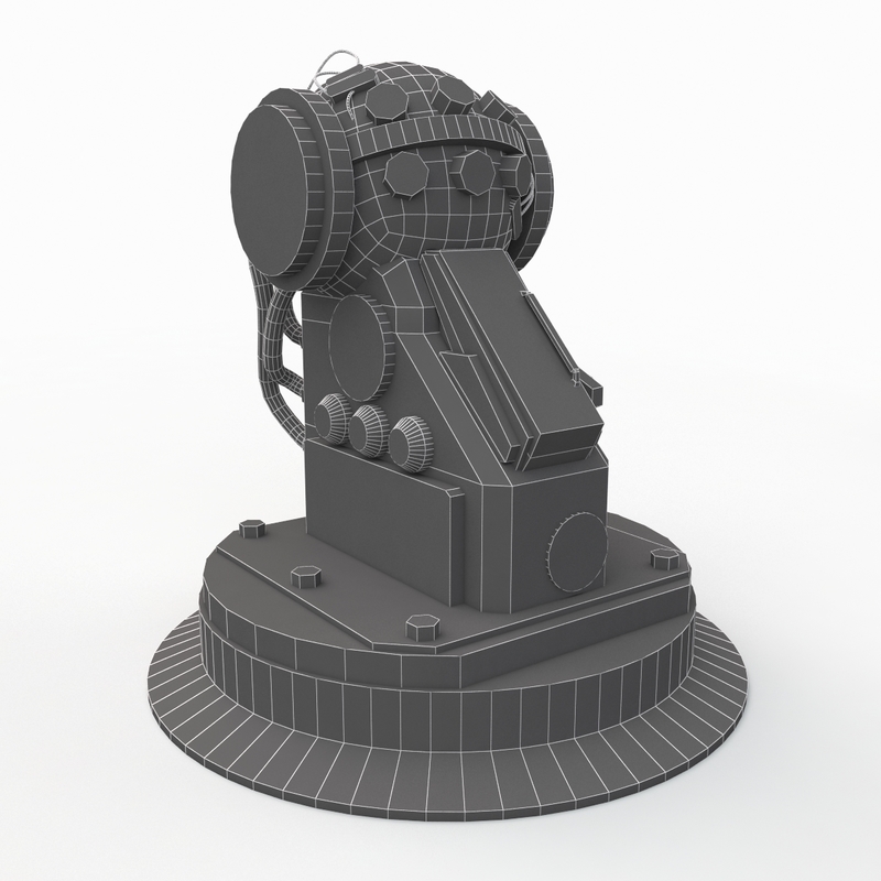 3d model turret base sci-fi