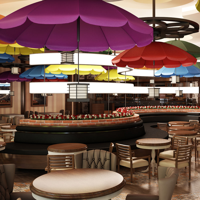 3d model cafe interior