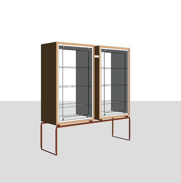 Building Revit Family Giorgetti Glass Cabinet