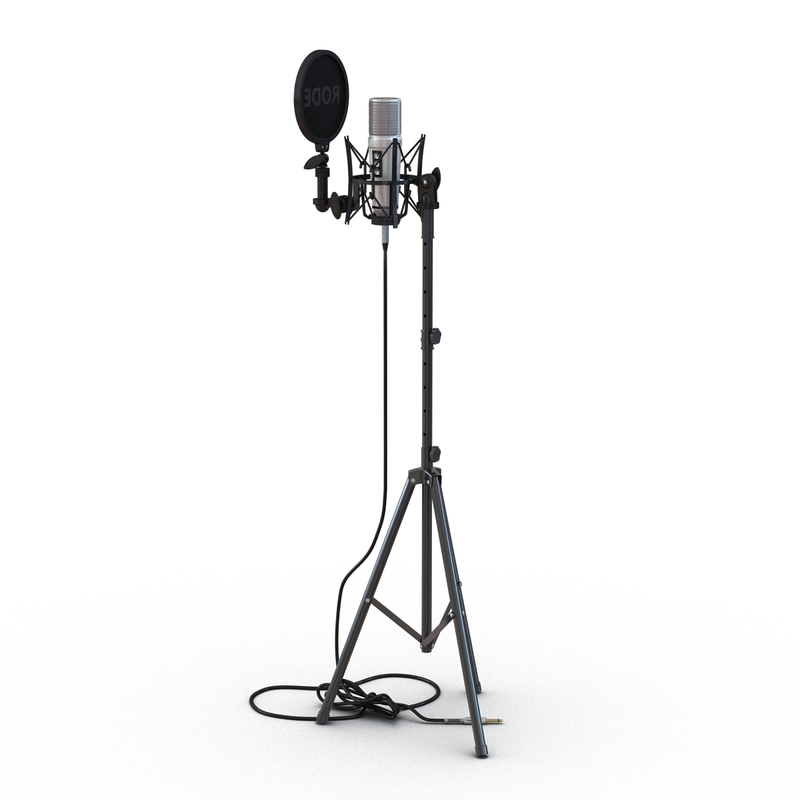 3d studio microphone rode stand model