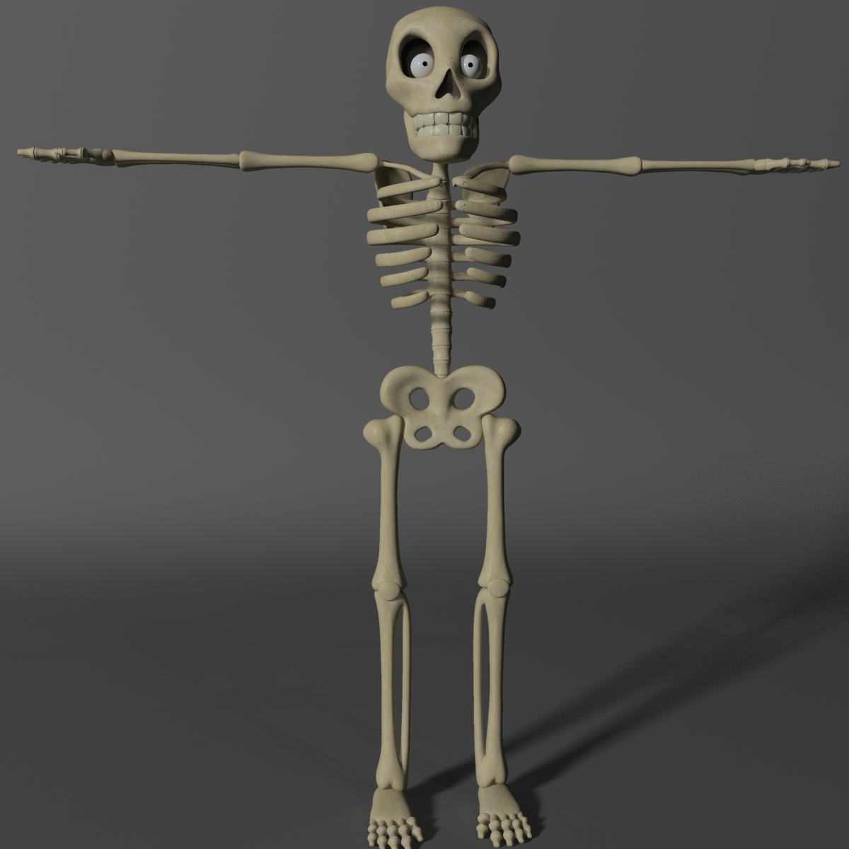 3d 3ds cartoon skeleton rigged