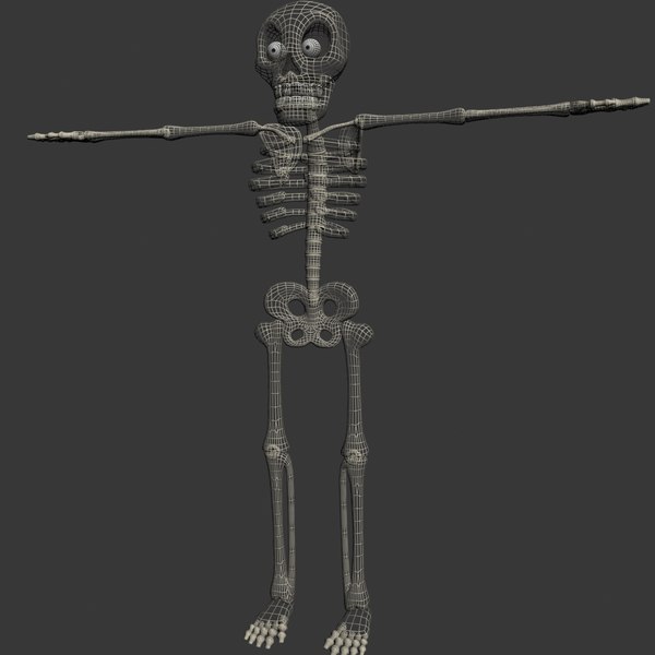 3d 3ds cartoon skeleton rigged