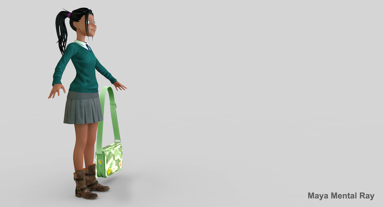 school student 2 3d model