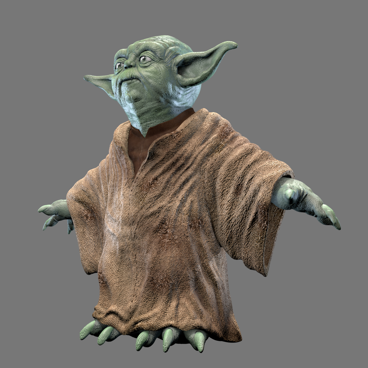 yoda jedi master 3d c4d