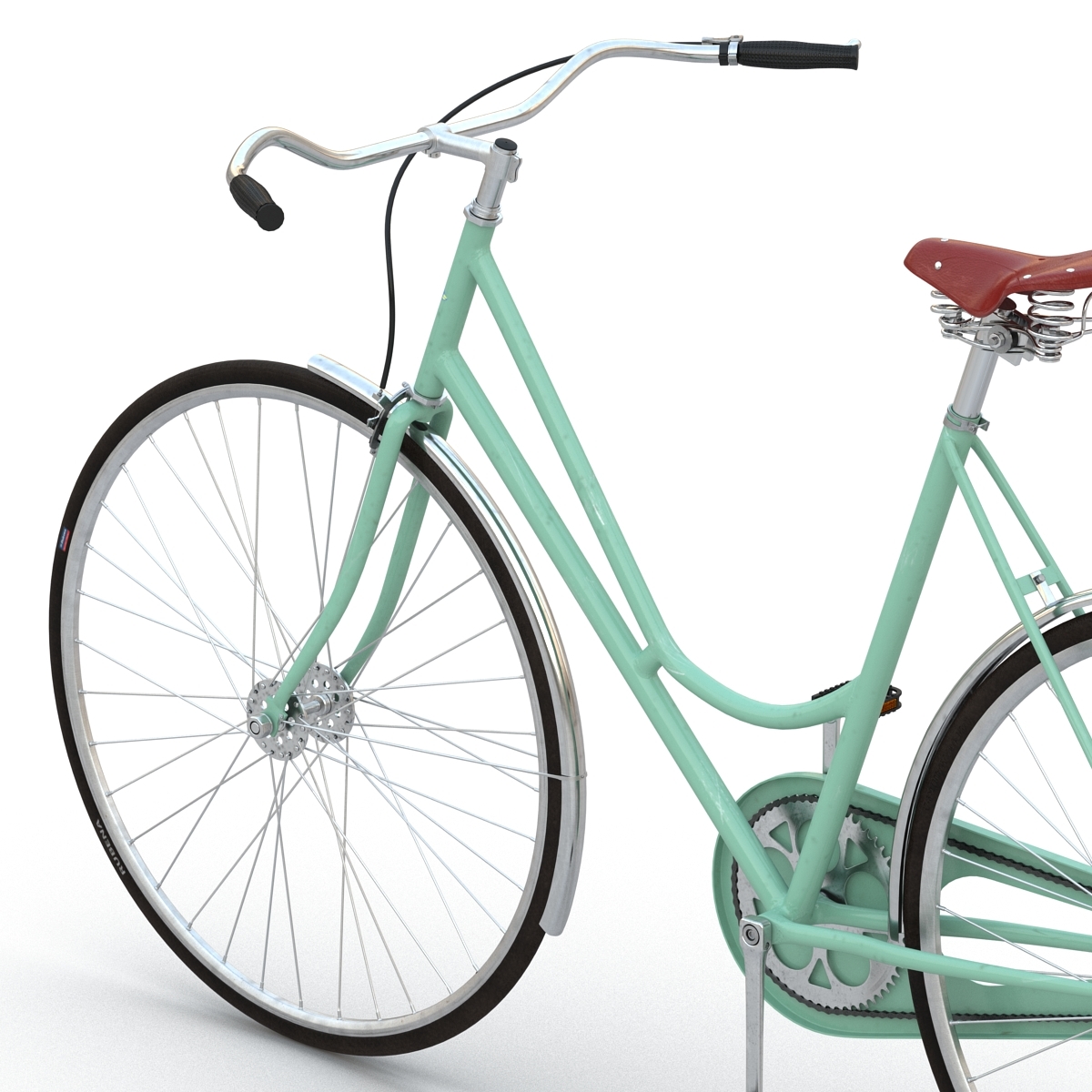 3d model of city bike green
