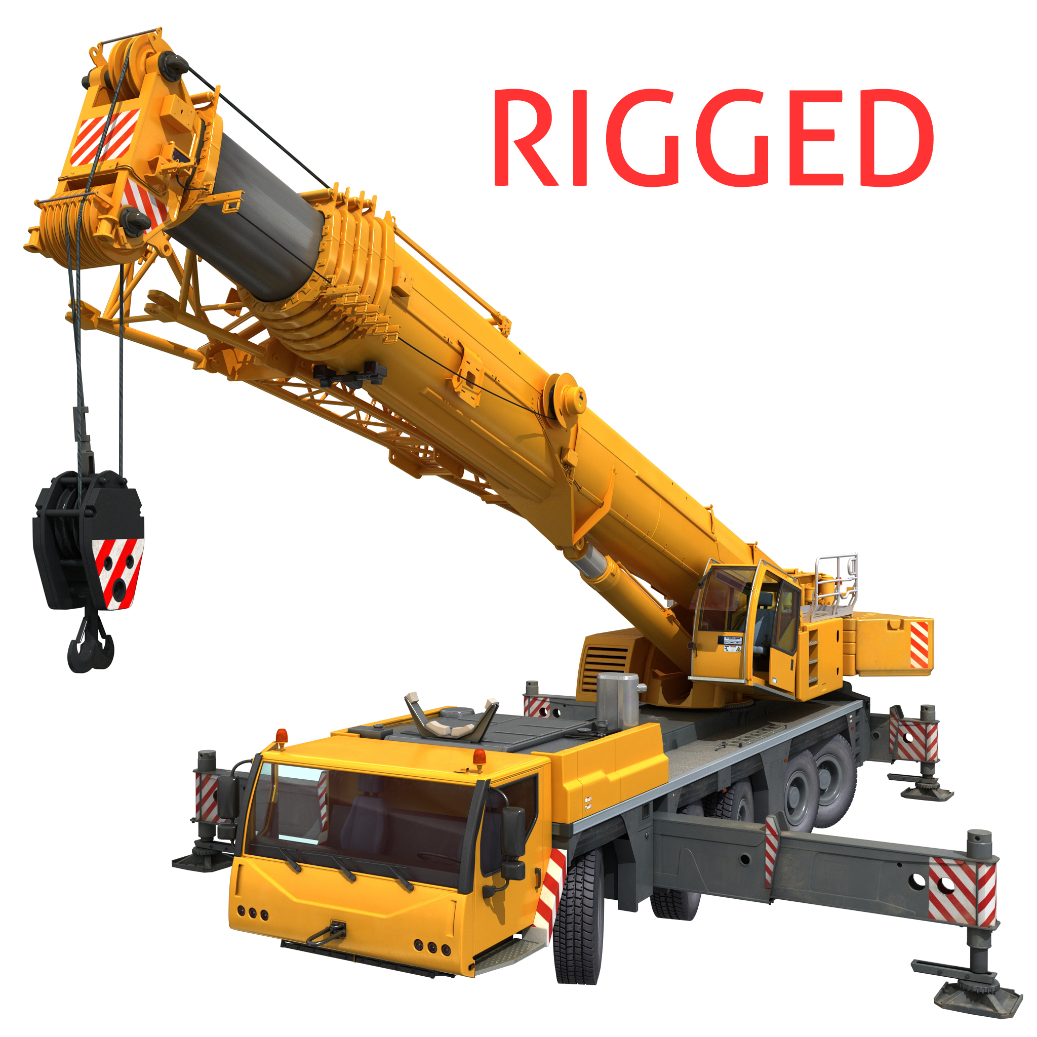 mobile crane liebherr rigging 3d model
