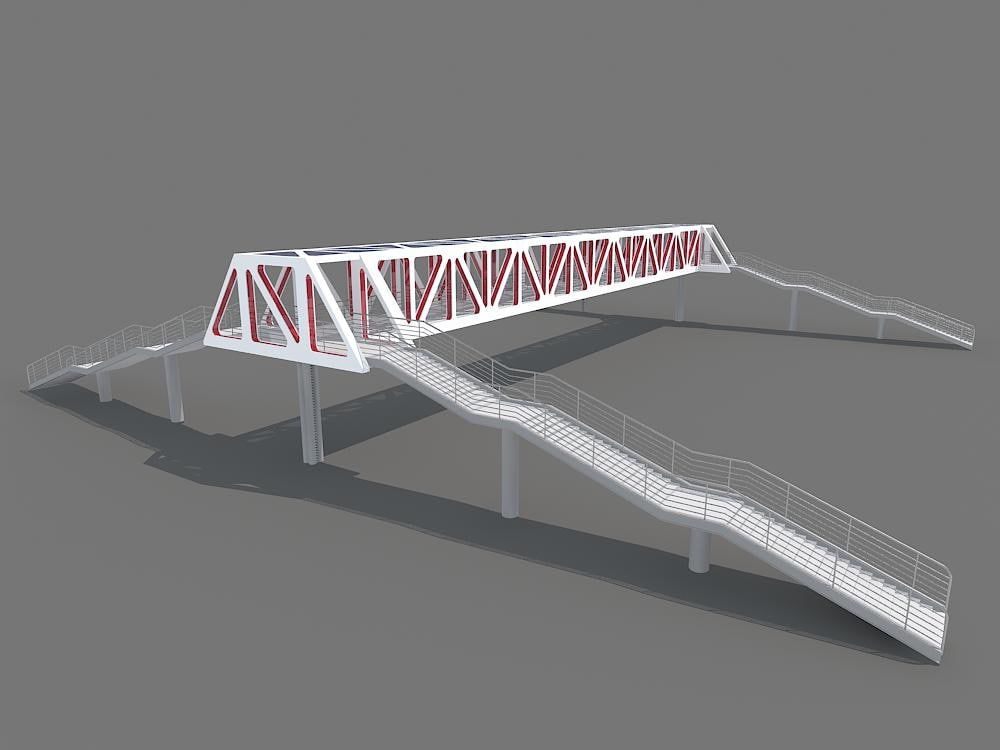 pedestrian bridge foot footbridge 3d model