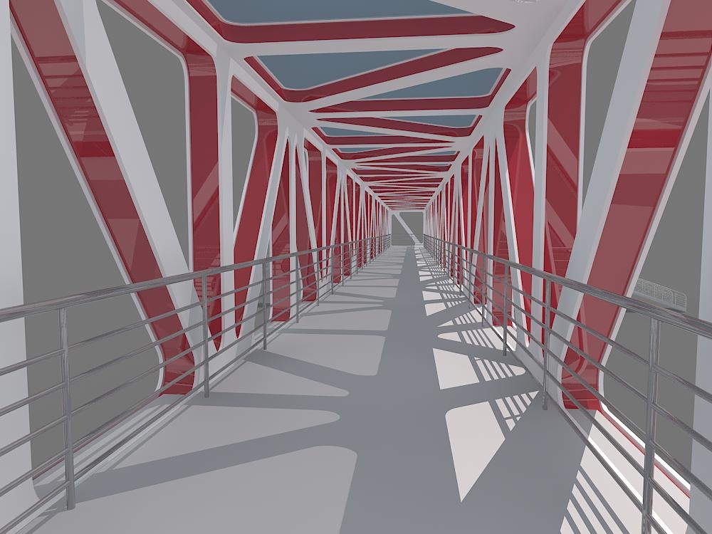 pedestrian bridge foot footbridge 3d model