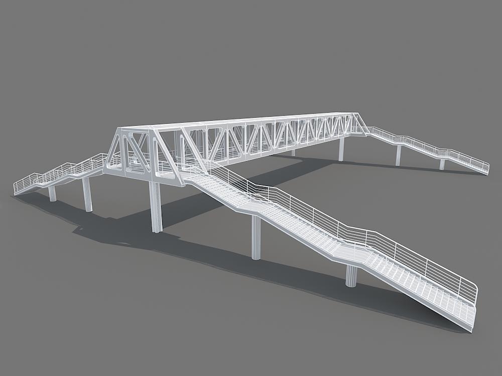 pedestrian bridge foot footbridge 3d model