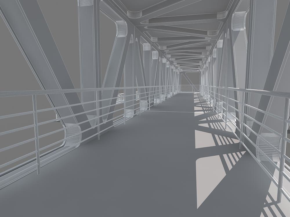 pedestrian bridge foot footbridge 3d model