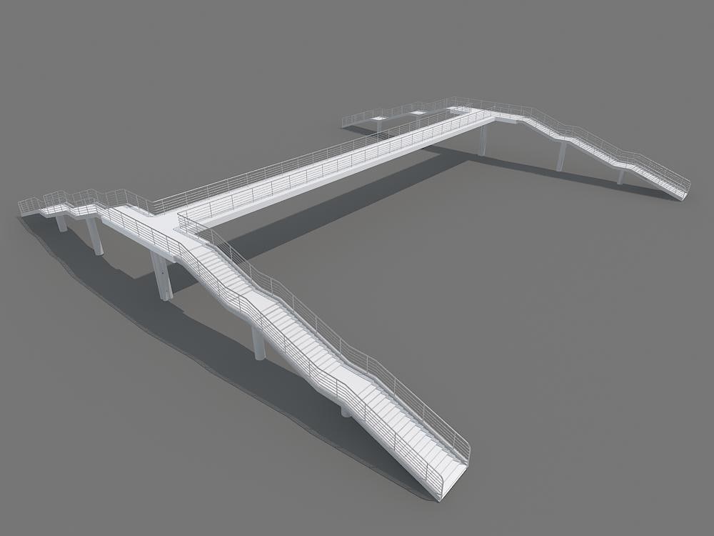 3d pedestrian bridge foot footbridge