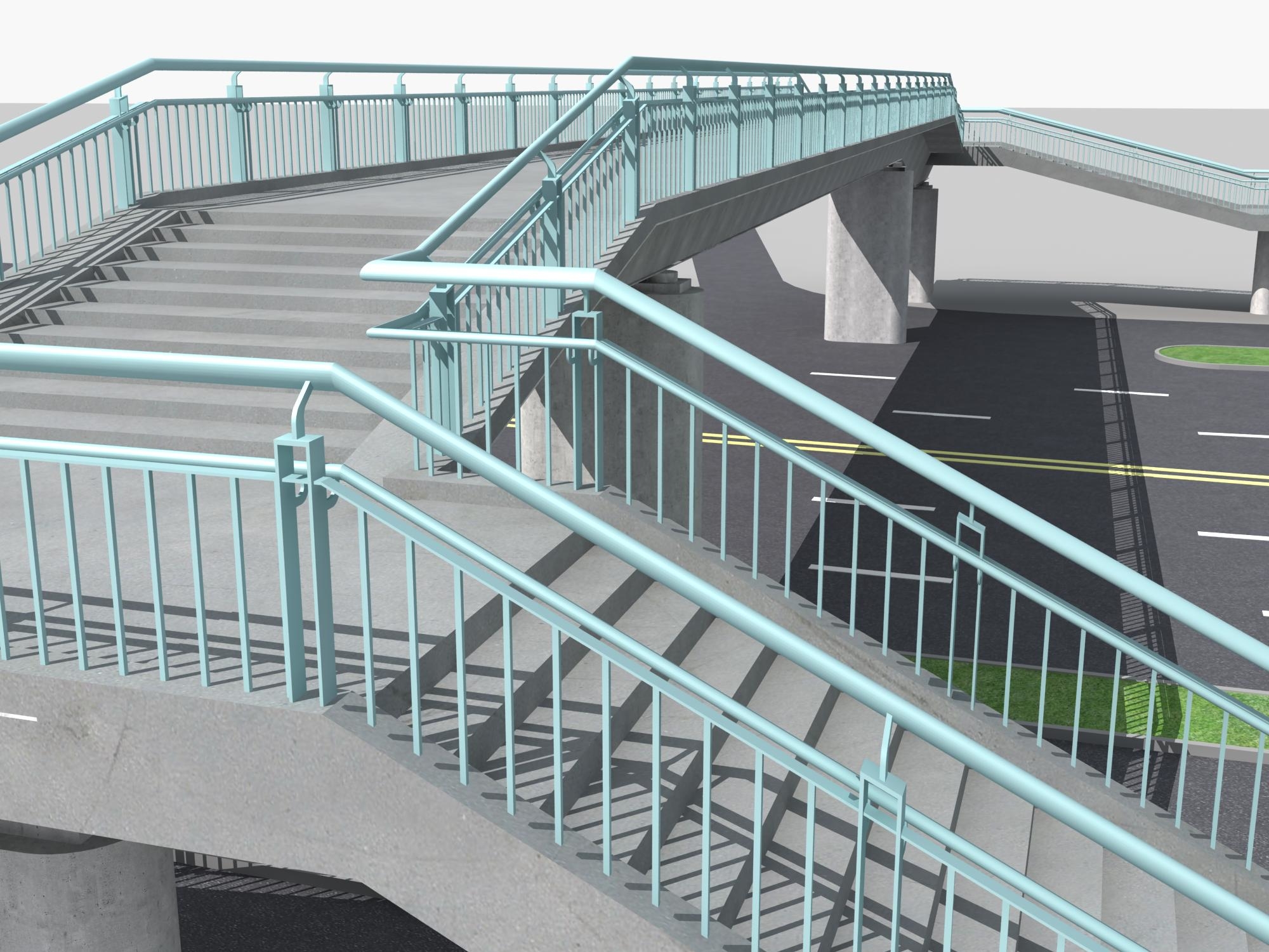 pedestrian bridge foot 3d max