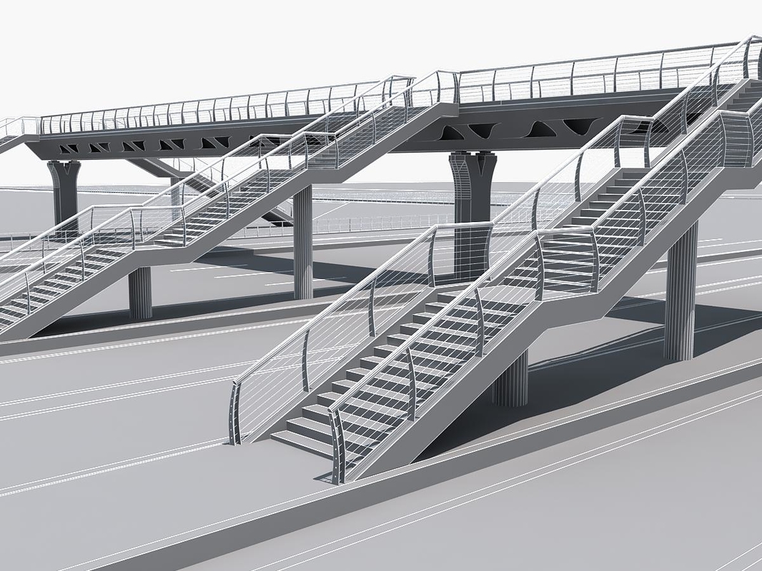 3d pedestrian bridge foot footbridge model
