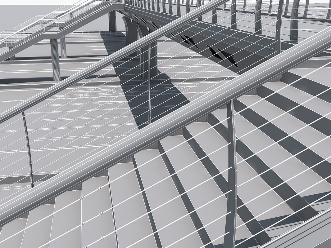 3d pedestrian bridge foot footbridge model