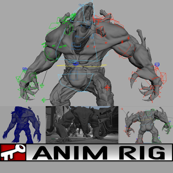 3d model of rigging skin