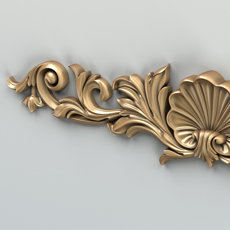 3d model of carved horizontal decor